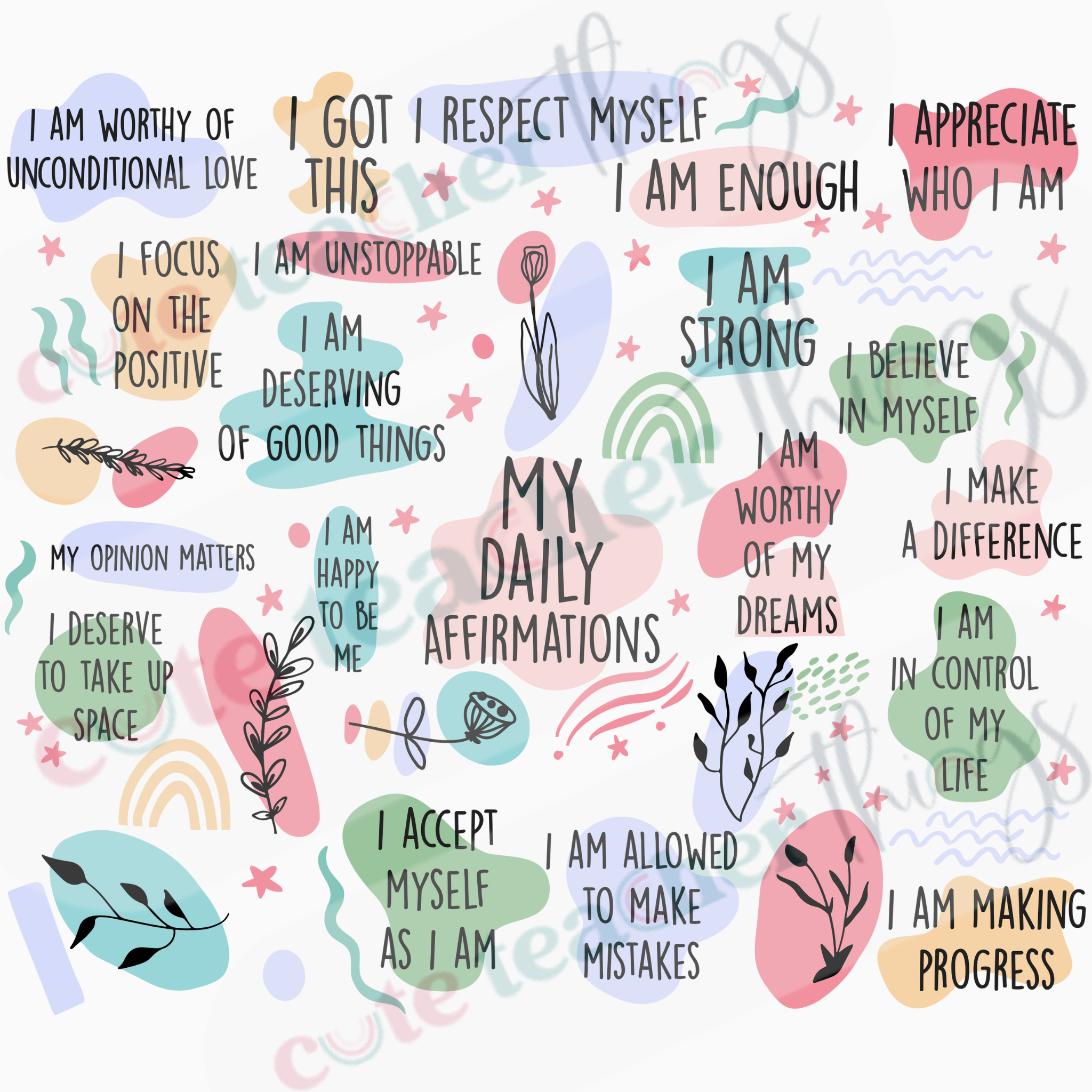 Daily Affirmations Tumbler – Cute Teacher Things